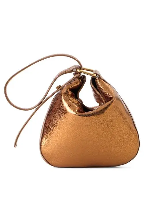Akris Mini Anna Metallic Leather Hobo Bag