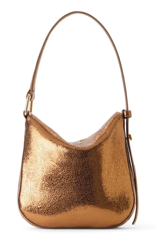Akris Mini Anna Metallic Leather Hobo Bag