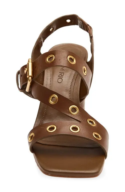 Farm Rio Buckle Block Heel Leather Al