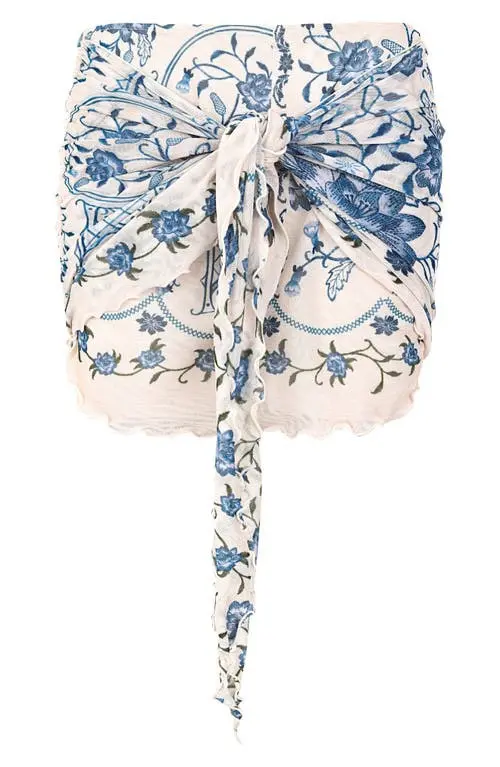 Agua Bendita Aranxa Bleu Sarong Cover-up Miniskirt