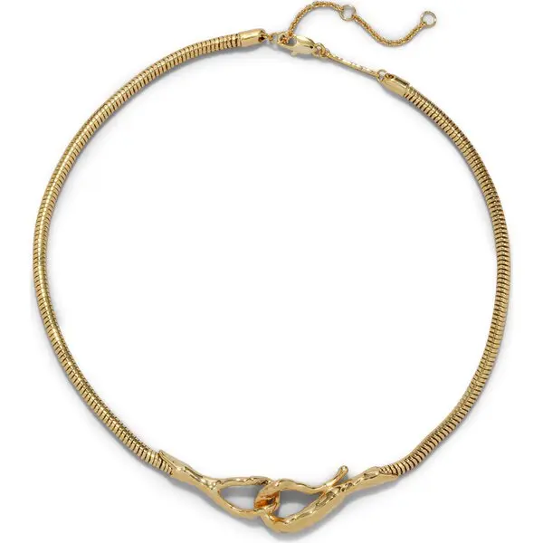 Alexis Bittar Molten Hook Choker Necklace - Gold
