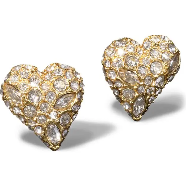 Alexis Bittar Crystal Pavé Heart Stud Earrings - Crystals