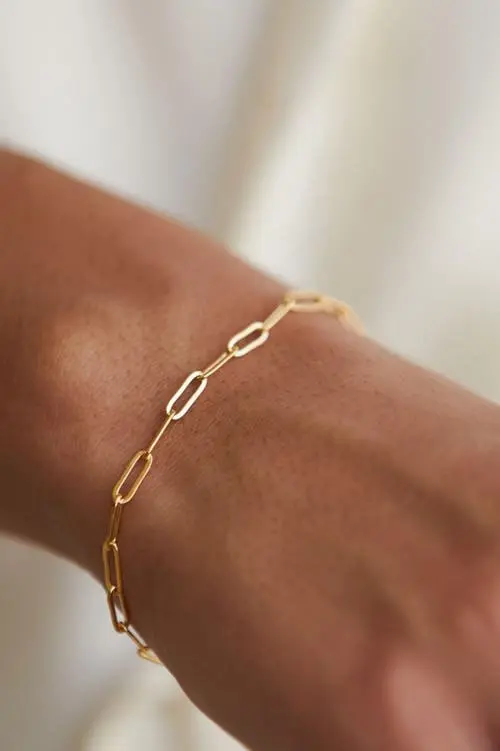 ATOLEA Cozumel Paperclip Chain Bracelet - Gold