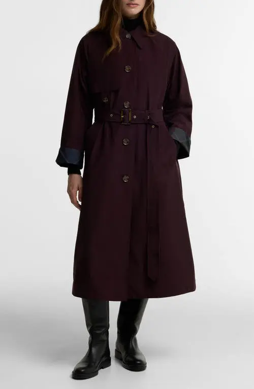 Barbour Antonella Showerproof Belted Coat - Fig/shadow Classic