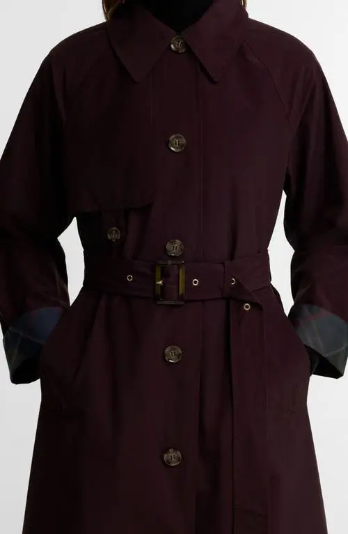 Barbour Antonella Showerproof Belted Coat - Fig/shadow Classic