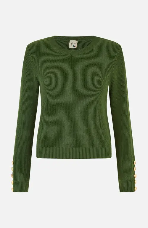 YUMI Sleeve Button Detail Jumper