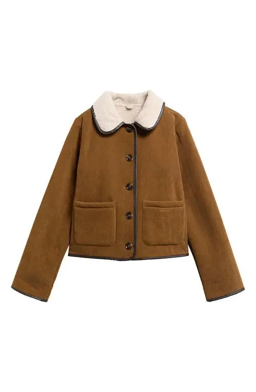 Barbour Penny Corduroy Jacket With Faux Shearling Trim