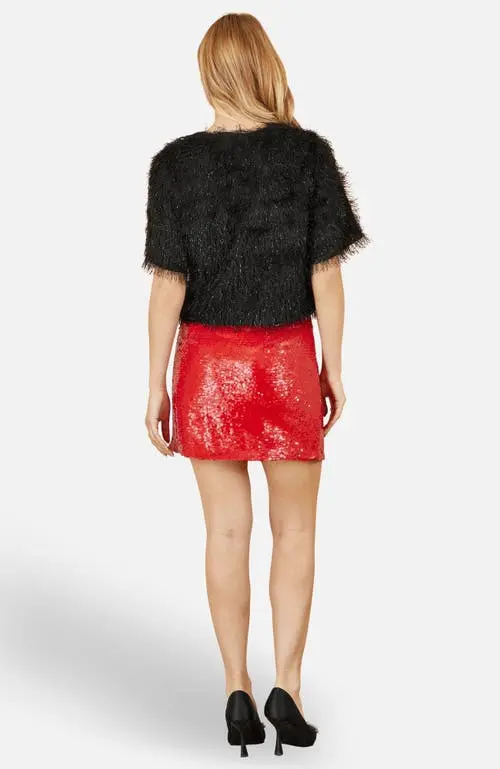 YUMI Sequin Mid Waist Mini Skirt
