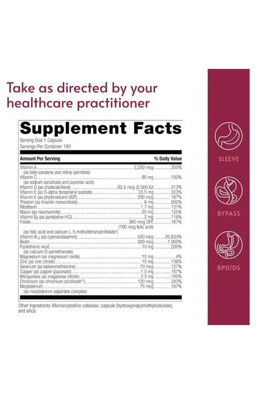 BARIATRIC ADVANTAGE High Potency Adek Multi Multivitamin Capsules 180 Capsules