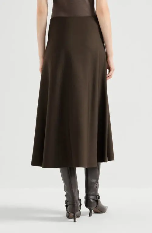 Brunello Cucinelli Comfort Virgin Wool And Viscose Twill Flute Skirt