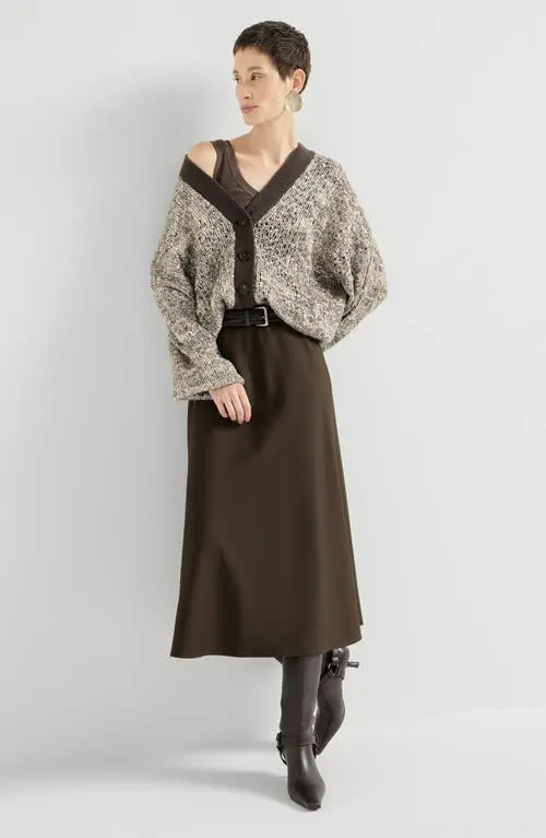 Brunello Cucinelli Comfort Virgin Wool And Viscose Twill Flute Skirt