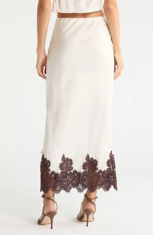 KITTENISH Lace Detail Maxi Skirt - Egret