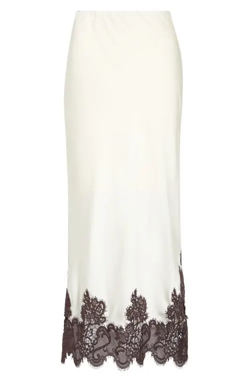KITTENISH Lace Detail Maxi Skirt - Egret