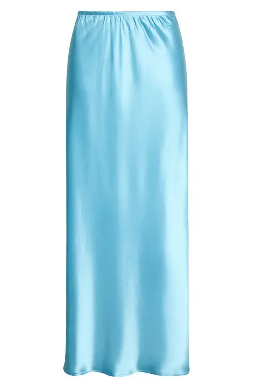 LESET Barb Satin Midi Skirt - Skye