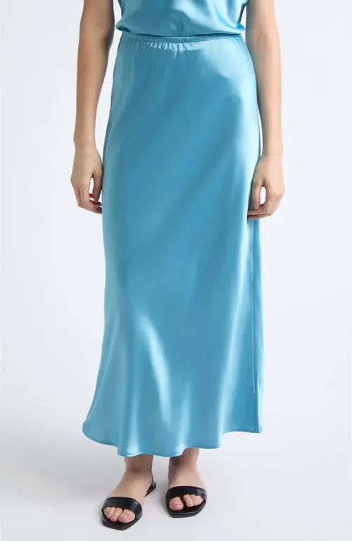 LESET Barb Satin Midi Skirt - Skye