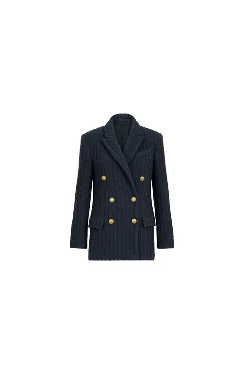 Brunello Cucinelli Cashmere Cable Knit Blazer With Monili