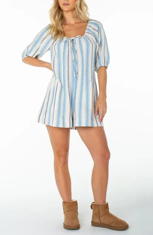 Roxy Pacific Cove Striped Romper - Cerulean