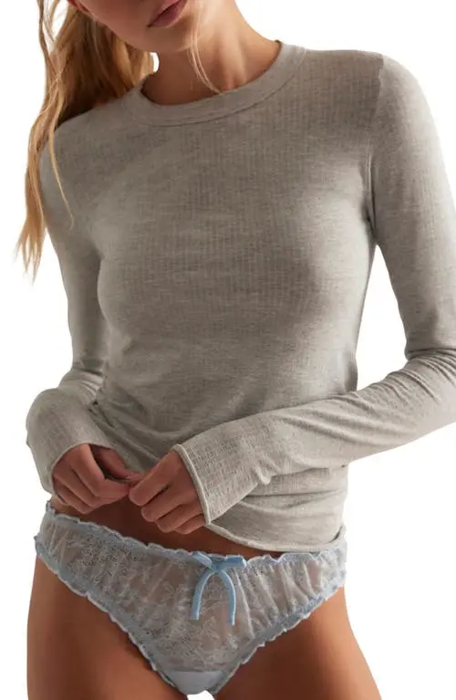 Free People So Soft Seamless Long Sleeve T-shirt - Heather Grey