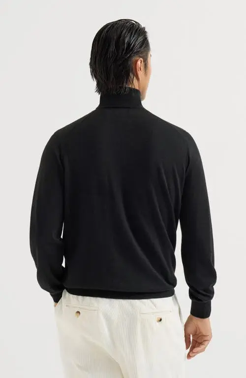 Brunello Cucinelli Cashmere And Silk Lightweight Turtleneck Sweater