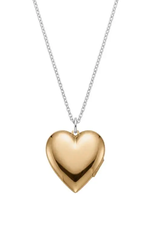 Argento Vivo Heart Locket Pendant Necklace - Gold/silver
