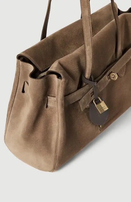 Brunello Cucinelli Explorer Shoulder Bag In Suede