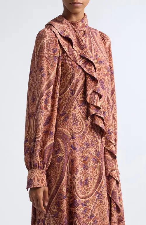 Ulla Johnson Sabrina Silk Paisley Print Midi Dress
