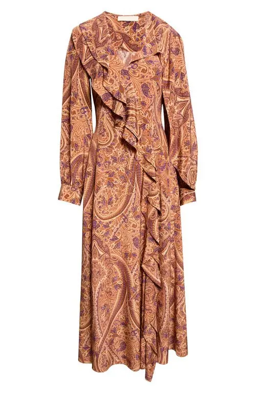Ulla Johnson Sabrina Silk Paisley Print Midi Dress