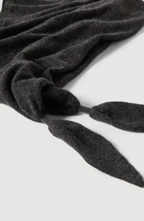 Brunello Cucinelli Cashmere Scarf With Shiny Details - Anthracite