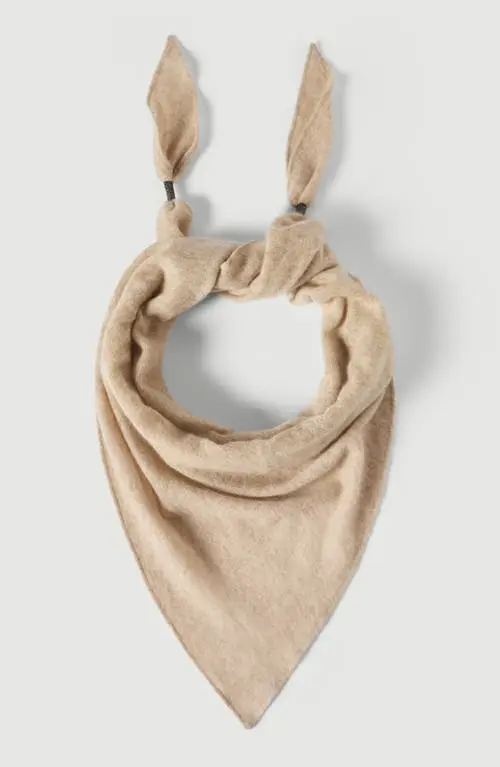 Brunello Cucinelli Cashmere Scarf With Shiny Details - Beige