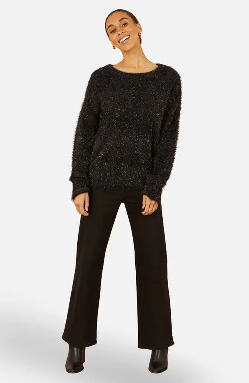 YUMI Metallic Fluffy Eyelash Relaxed Jumper