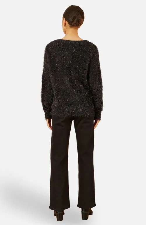 YUMI Metallic Fluffy Eyelash Relaxed Jumper