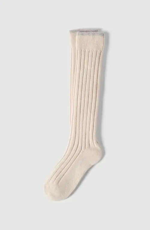 Brunello Cucinelli Cashmere Chiné Rib Knit Socks