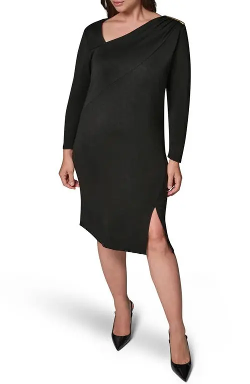 Donna Karan New York Asymmetric Neck Sheath Dress