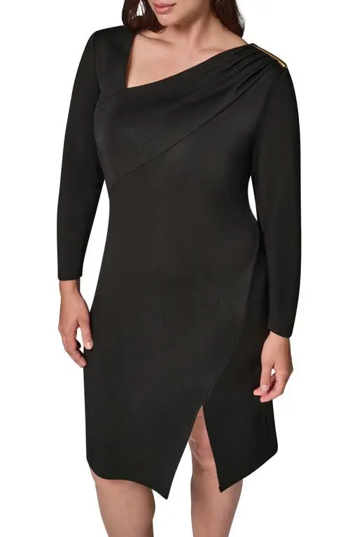 Donna Karan New York Asymmetric Neck Sheath Dress