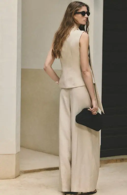 Mango Wide Leg Lyocell Blend Pants