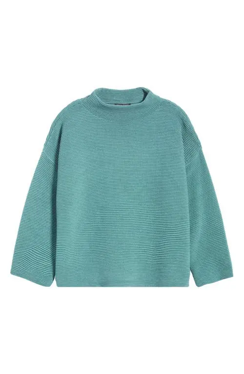 Eileen Fisher Mock Neck Ribbed Sweater - Amalfi
