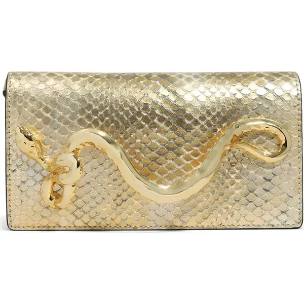 Alexis Bittar Serpent Side Handle Leather Clutch