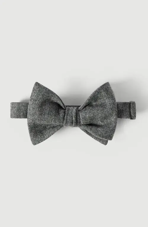 Brunello Cucinelli Wool, Silk, And Cashmere Lightweight Flannel Bow Tie - Dark Grey