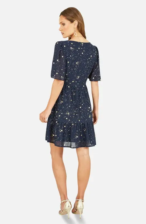YUMI Star Print Skater Dress