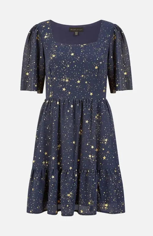YUMI Star Print Skater Dress