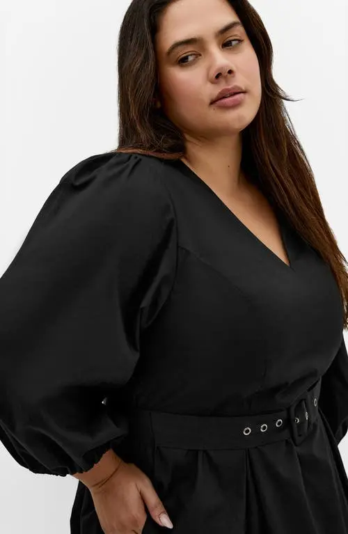 City Chic Kaiya Belted Cotton Dress