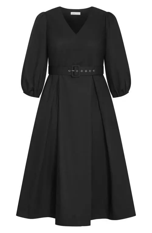 City Chic Kaiya Belted Cotton Dress