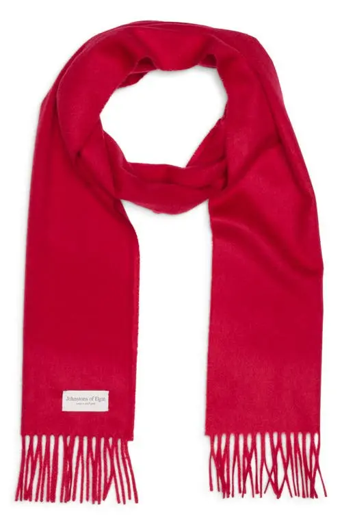 Johnstons Of Elgin Cashmere Fringe Scarf - Claret