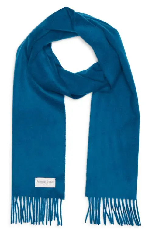 Johnstons Of Elgin Cashmere Fringe Scarf - Petrol