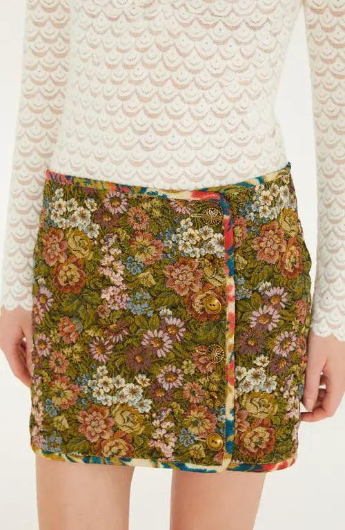 Farm Rio Floral Jacquard Miniskirt