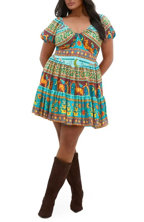 City Chic Amaria Print Flare Dress
