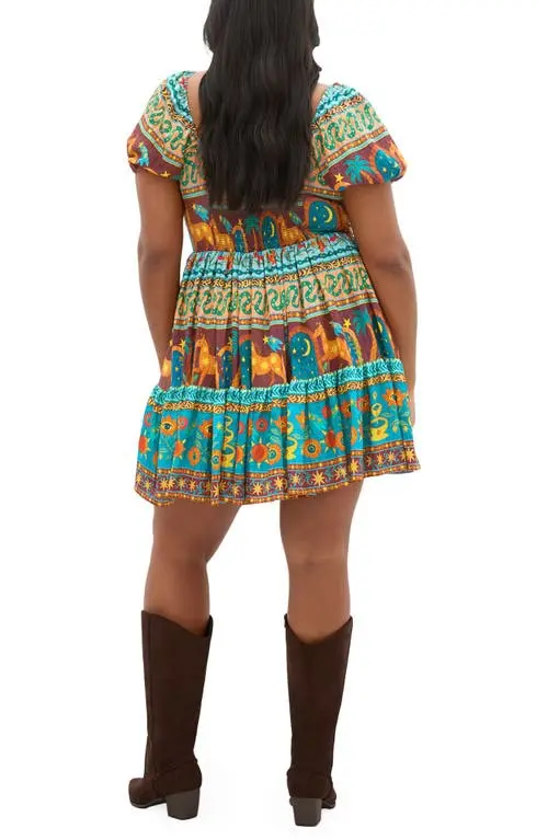 City Chic Amaria Print Flare Dress