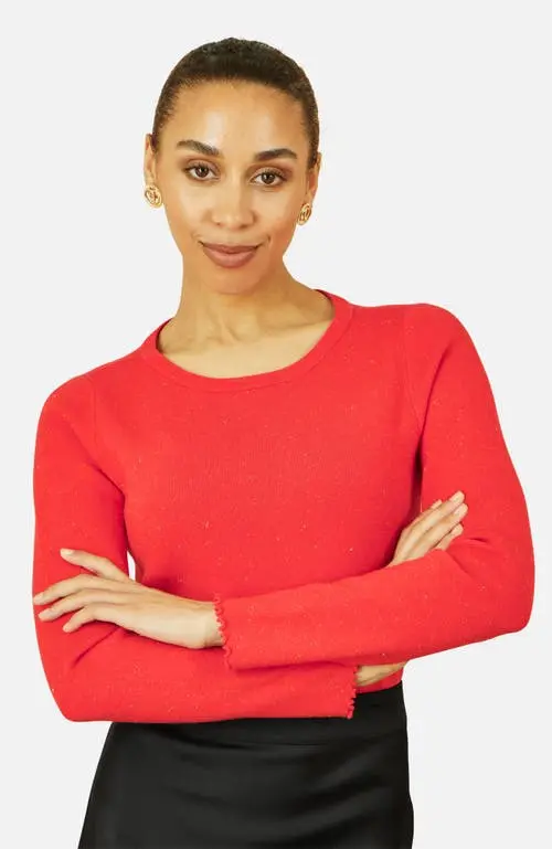 YUMI Sparkle Knit Jumper With Lettuce Hem Cuffs