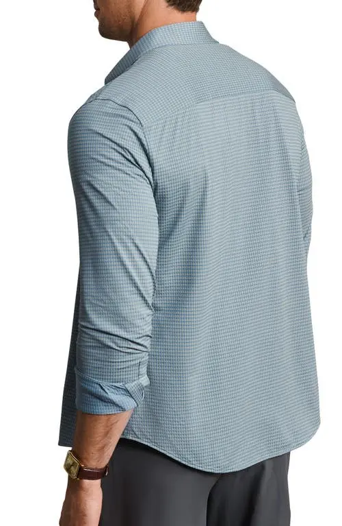 RHONE Commuter Slim Fit Gingham Shirt - Olive Shadow Gingham