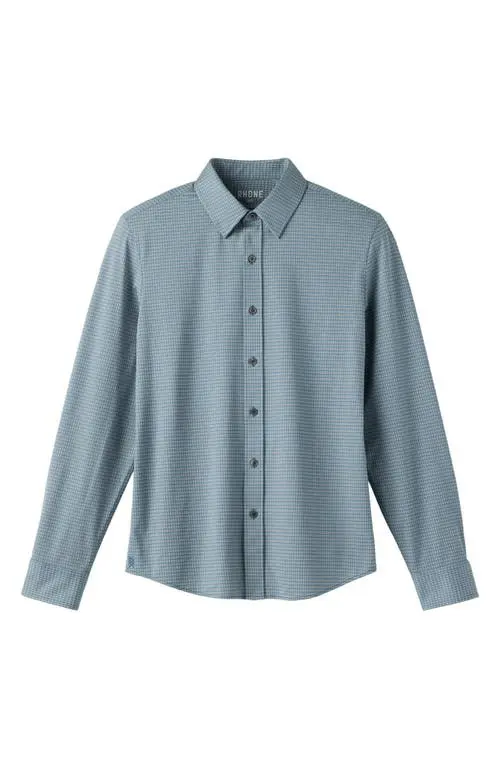 RHONE Commuter Slim Fit Gingham Shirt - Olive Shadow Gingham